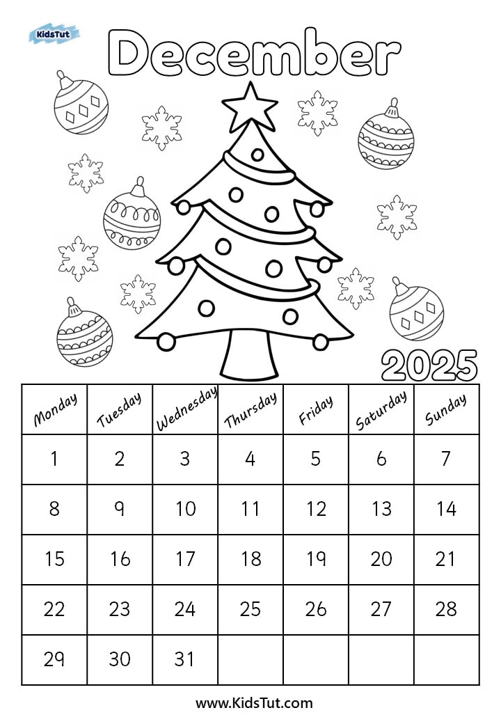 Free Color and Create Your 2025 Calendar for kids - KidsTut