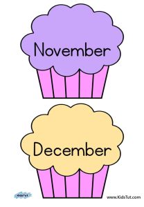 Easy Classroom Birthday Chart: Cupcake Theme - KidsTut