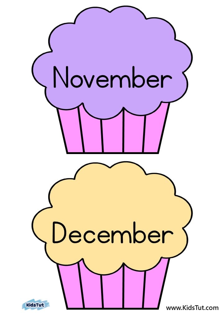 Easy Classroom Birthday Chart: Cupcake Theme - KidsTut