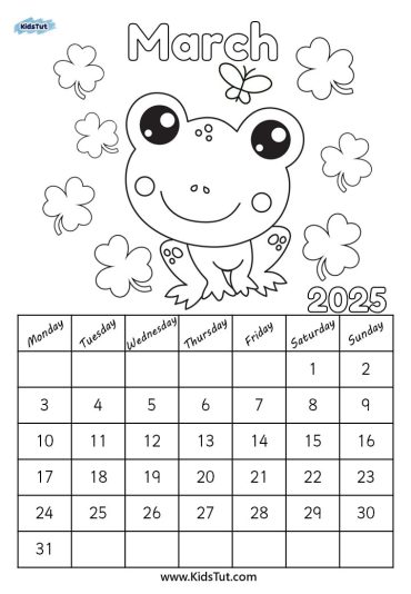 Free Color and Create Your 2025 Calendar for kids - KidsTut