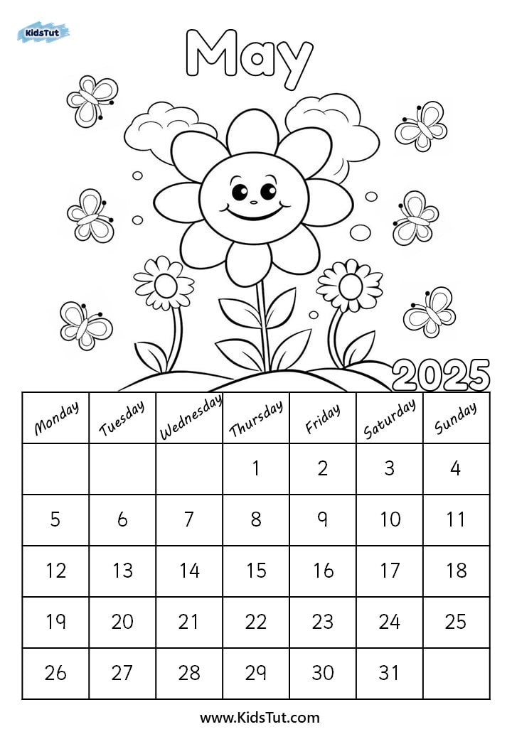 Free Color and Create Your 2025 Calendar for kids - KidsTut