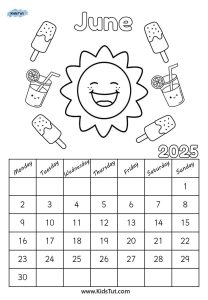 Free Color and Create Your 2025 Calendar for kids - KidsTut