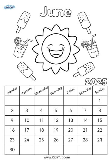 Free Color and Create Your 2025 Calendar for kids - KidsTut