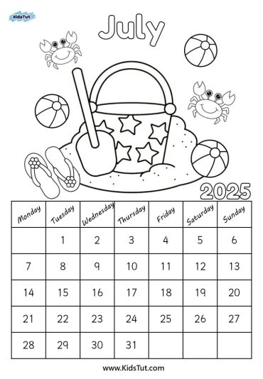 Free Color and Create Your 2025 Calendar for kids - KidsTut
