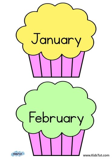 Easy Classroom Birthday Chart: Cupcake Theme - KidsTut