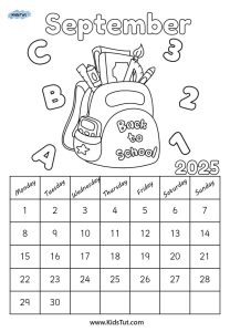 Free Color and Create Your 2025 Calendar for kids - KidsTut