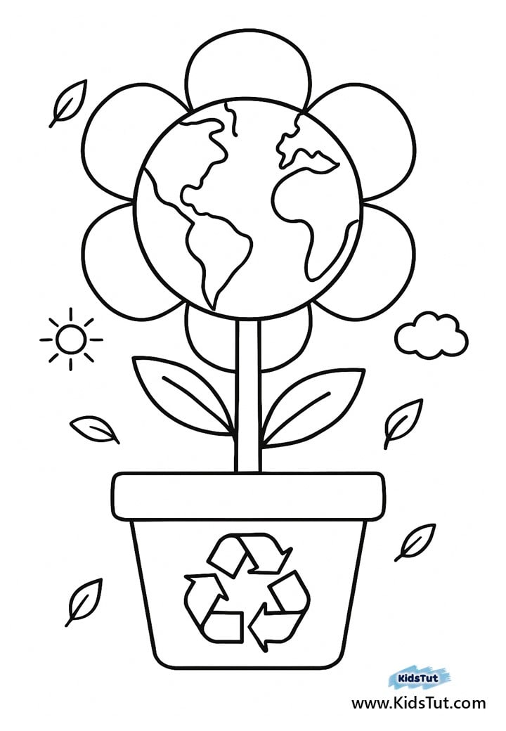 Happy Earth Day Coloring Pages for Kids - KidsTut