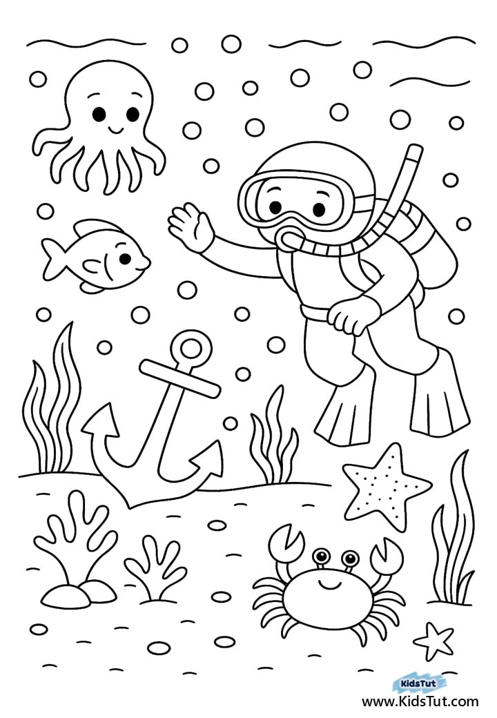 Free Printable Under the Sea Coloring Pages - KidsTut