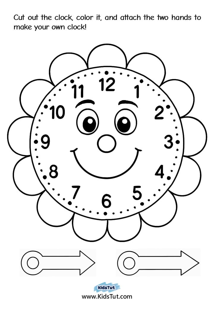 Worksheets for Kids: Fun Clock Craft to Learn Time - KidsTut