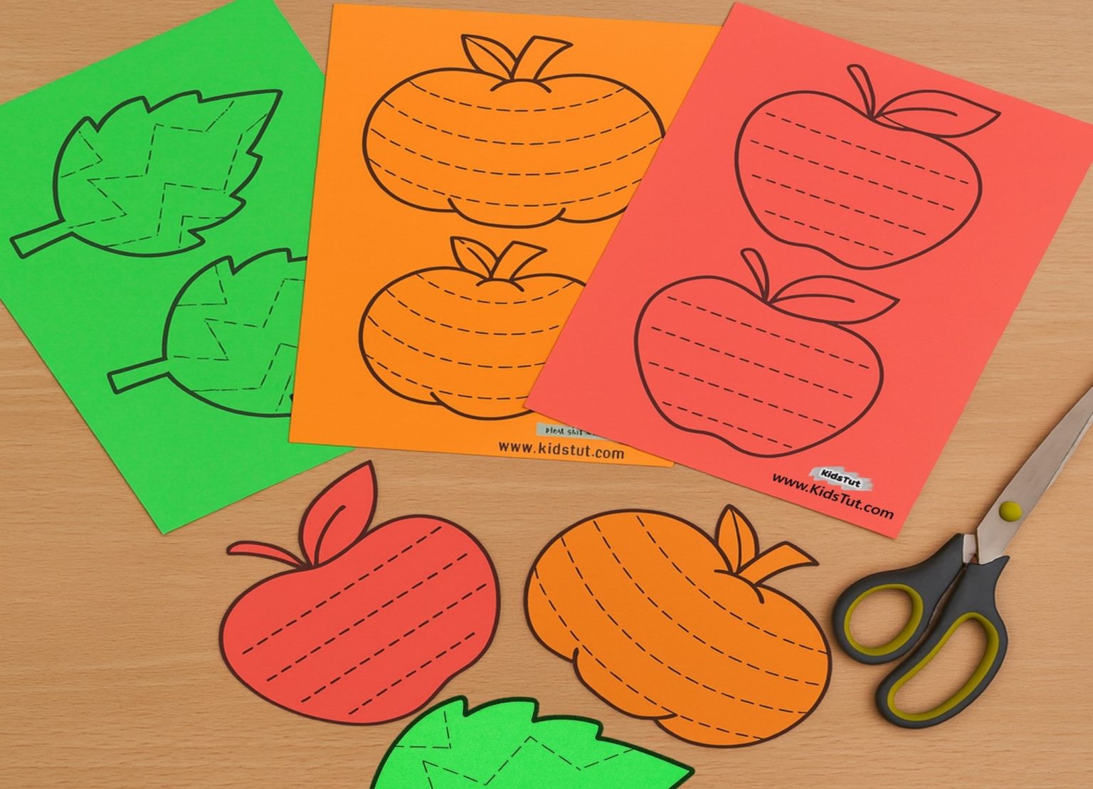 Simple Fall Cutting and Tracing Crafts for Kids - KidsTut