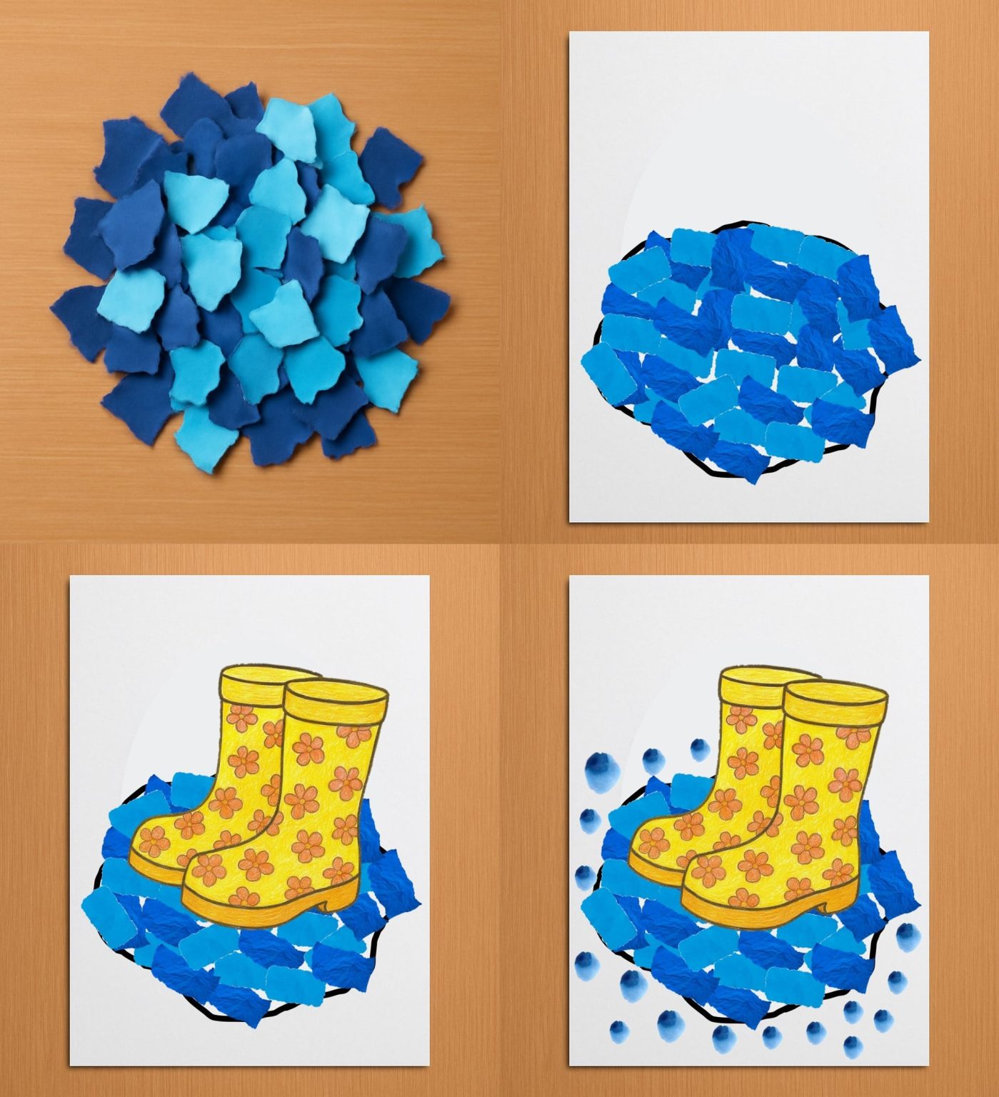 Easy Crafts for Kids: Boots in the Puddle Craft - KidsTut