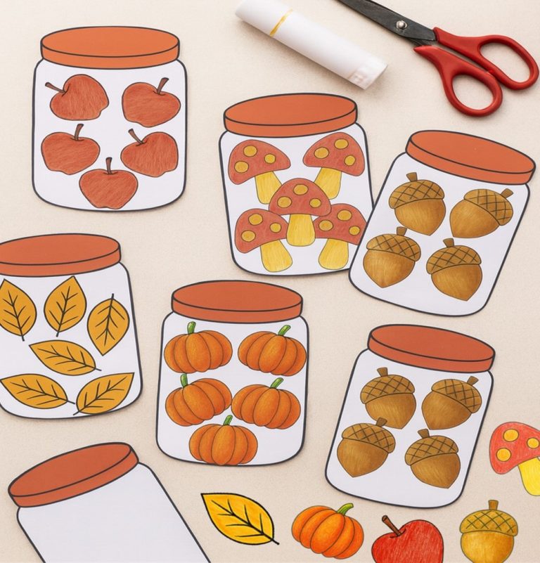 Easy Fall Crafts for Kids: Sorting Jars Activity - KidsTut