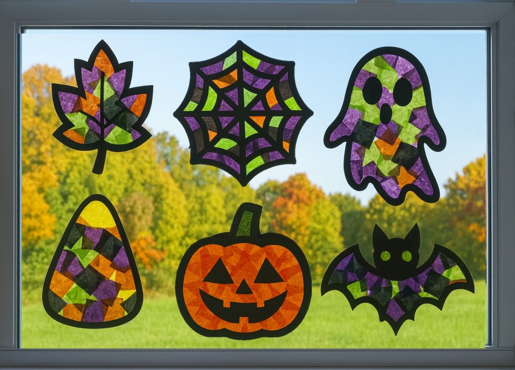 Halloween Suncatcher Craft for Kids: Easy & Bright - KidsTut