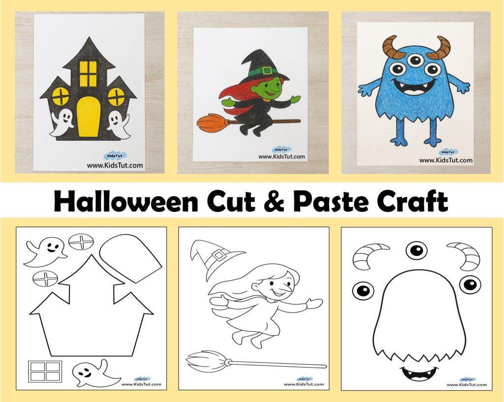 Halloween Cut & Paste Craft: Color, Build & Play - KidsTut