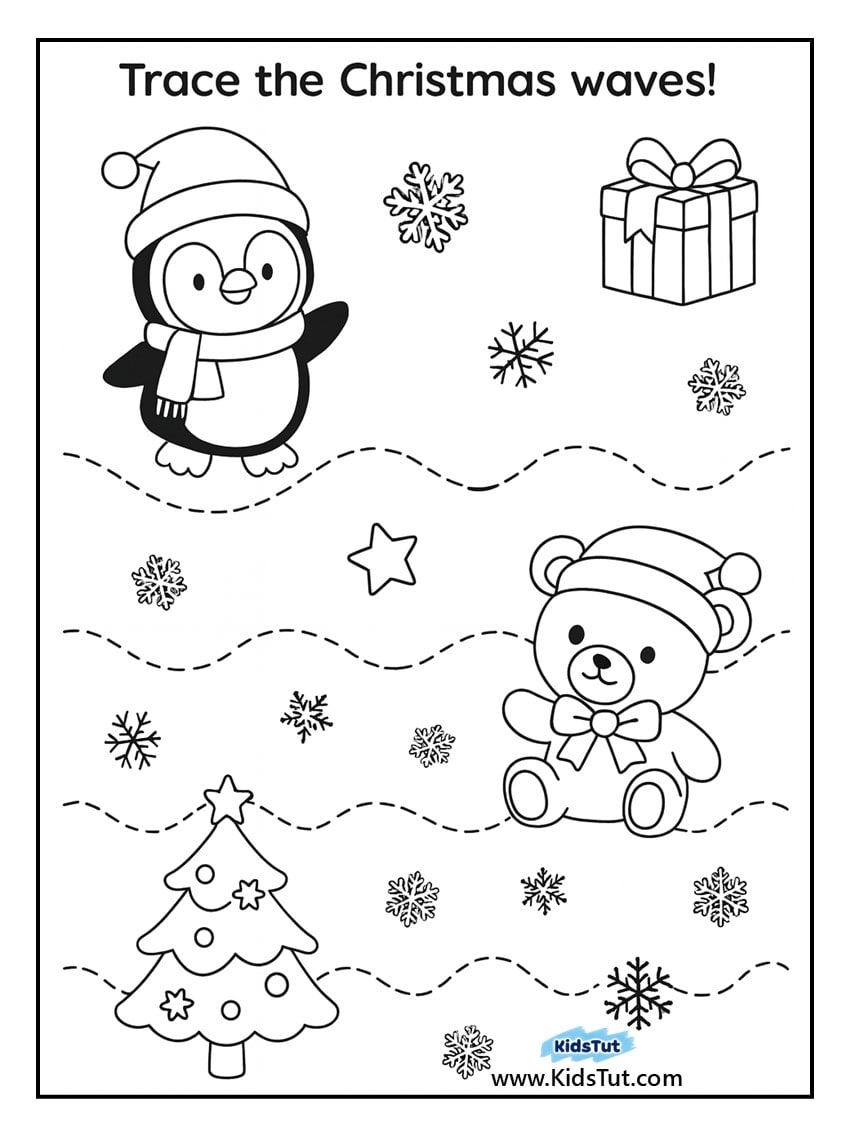 Easy and Fun Christmas Tracing Sheets for Kids - KidsTut