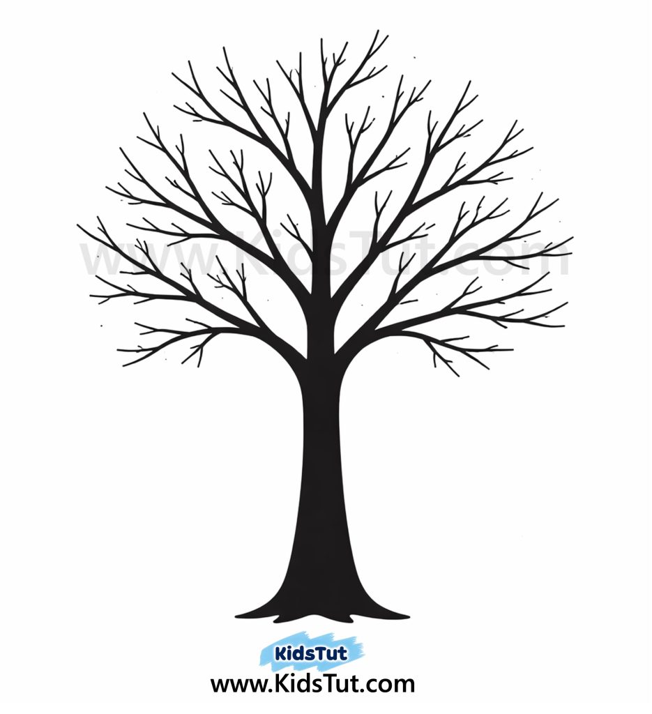 Winter Tree Art Project for Kids with Snowy Dots - KidsTut