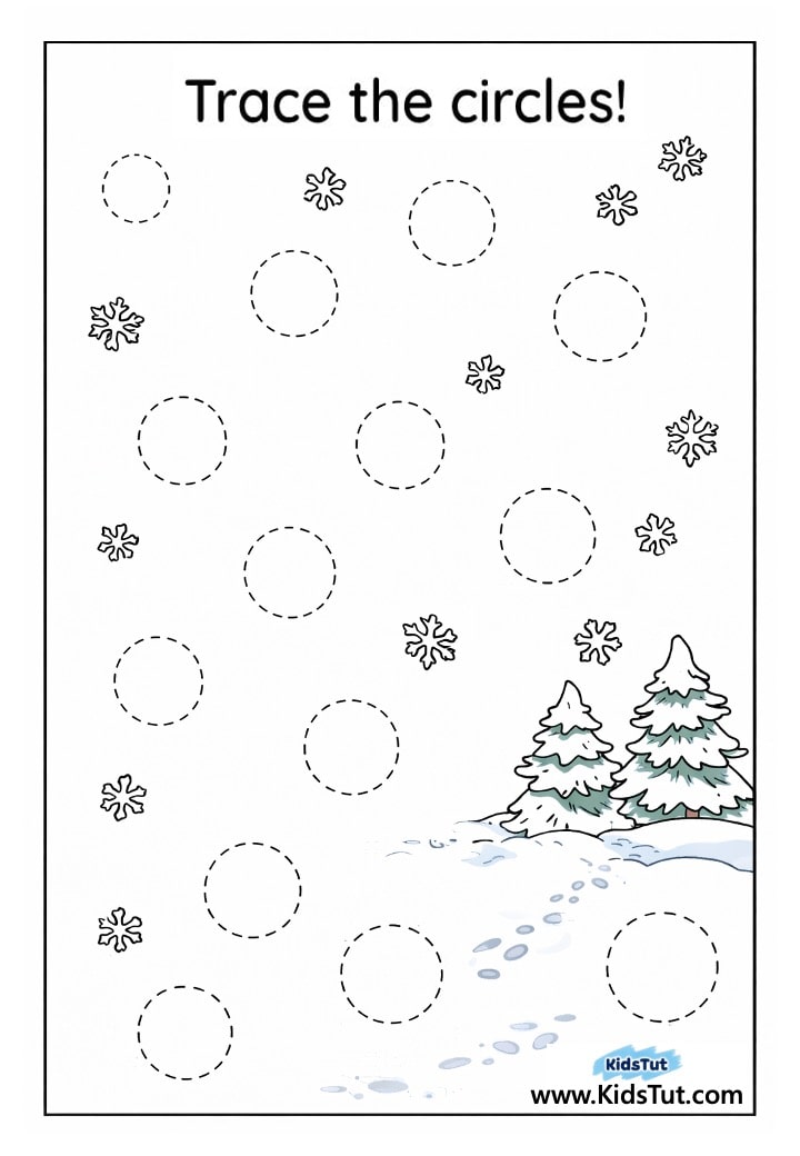 Free Winter Tracing Worksheet for Fine Motor Fun - KidsTut